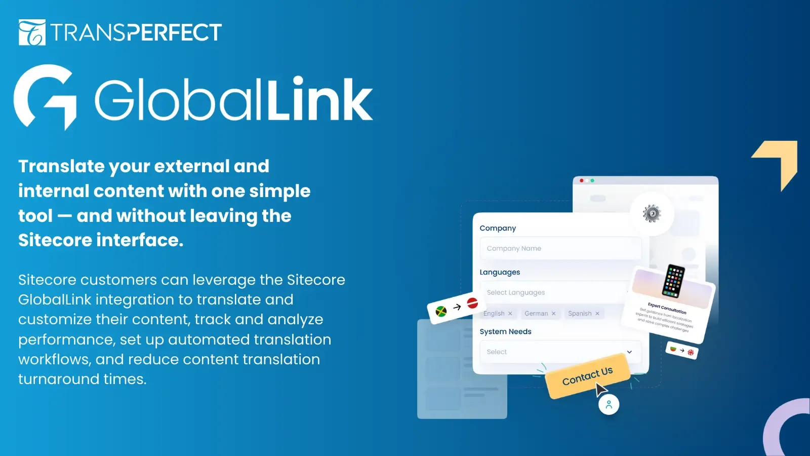 GlobalLink for Sitecore: AI-powered translation management
